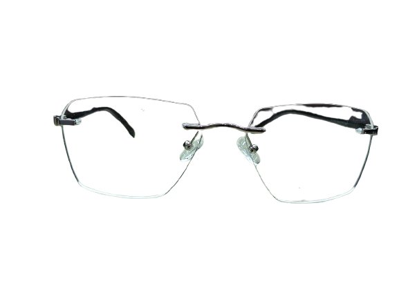 Silver Geometric Rimmed Eyeglasses for Men and Women – zonevisionvenue.com