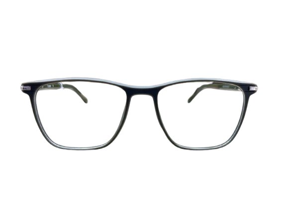 Black with Grayish Tint Rectangle Shape Eyeglasses for Unisex ...